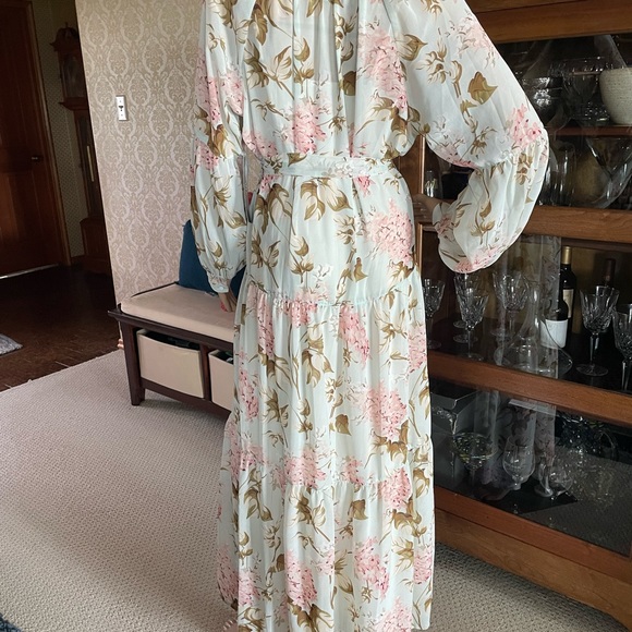 paparazzi | Dresses | Sheer Hydrangea Print Maxi Dress | Poshmark